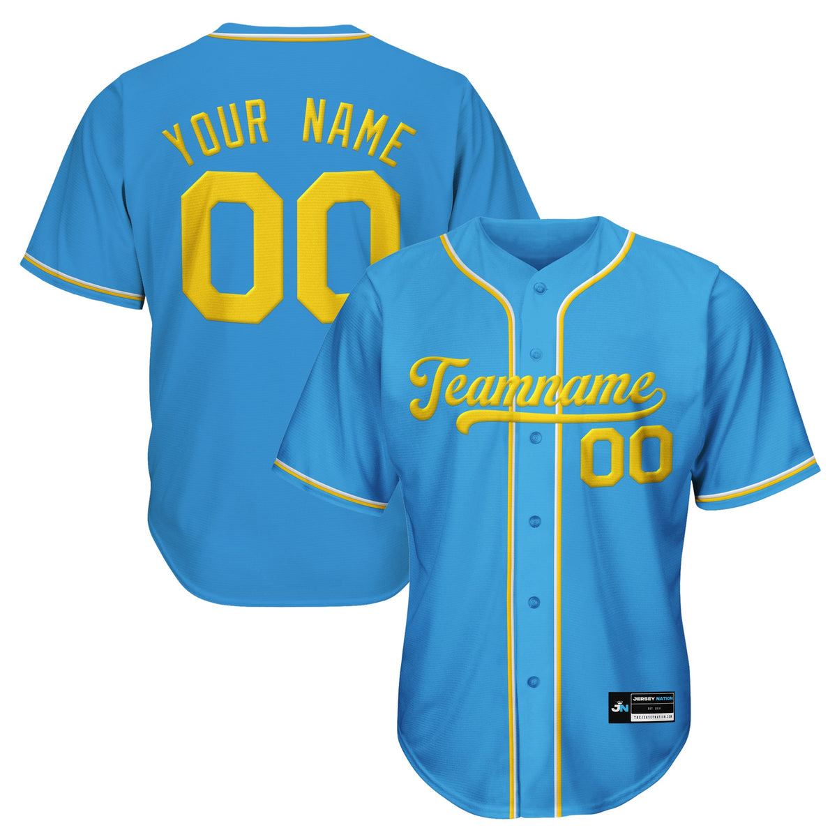 Blue-Yellow Custom Baseball Jersey – Jersey Nation Customs